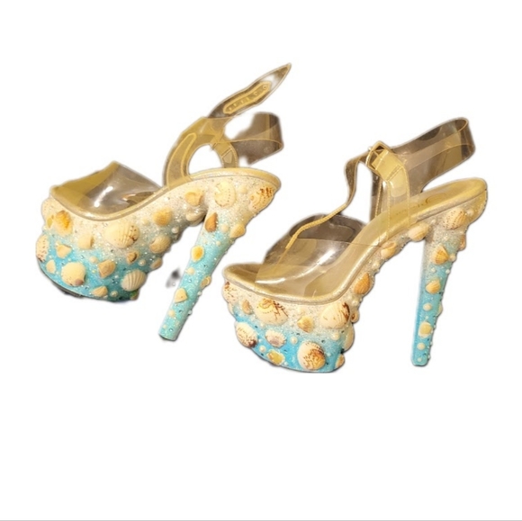 Pleasure | Shoes | Stiletto Mermaid Beach Heels Party High Heels Beach ...